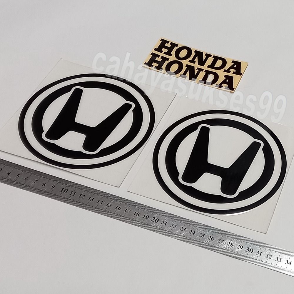 Sticker Logo HONDA Hitam Bulat 15cm Stiker Body Motor Honda Reflective ...