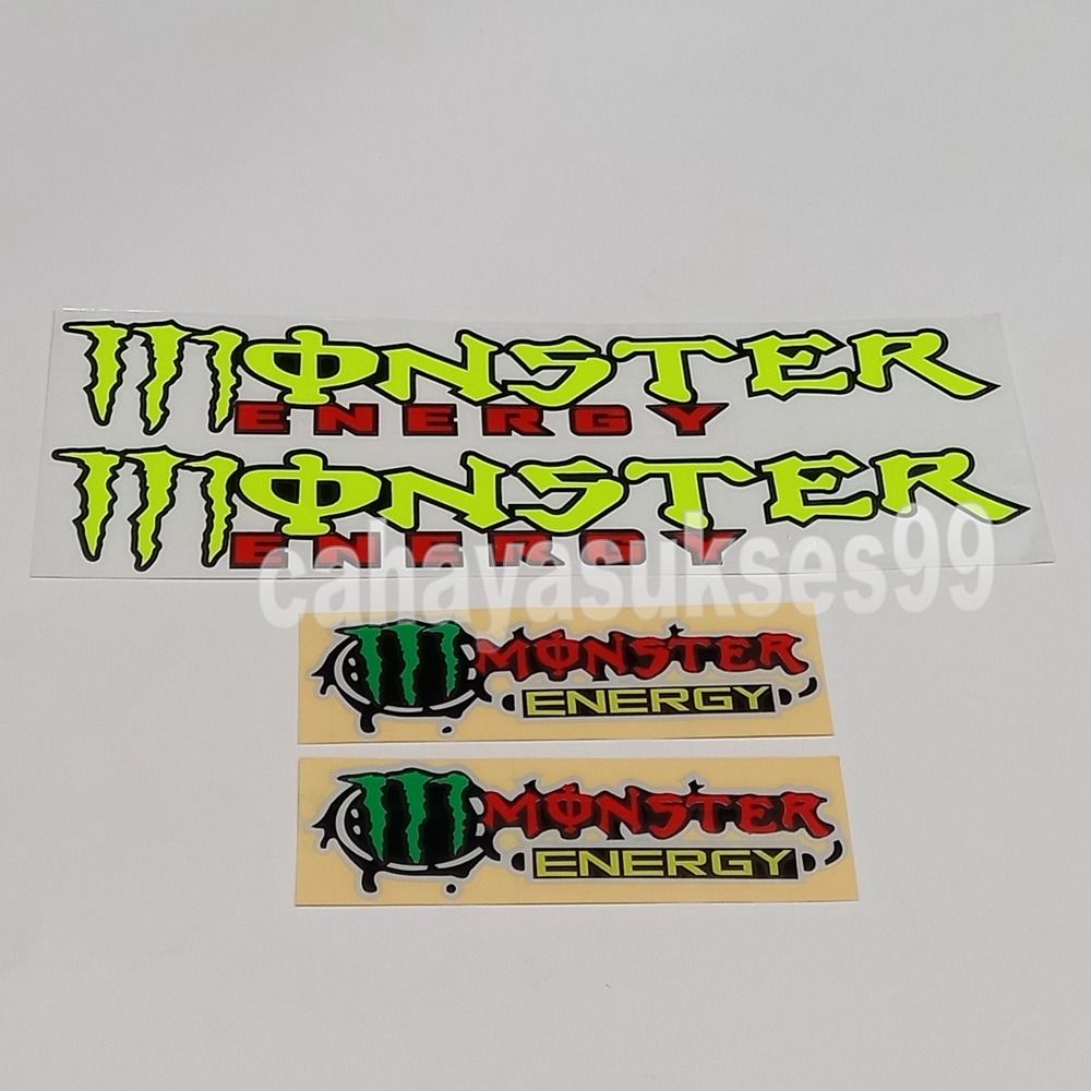 Sticker Monster Energy 30cm Stiker Cutting 15cm Stiker Tangki Motor ...