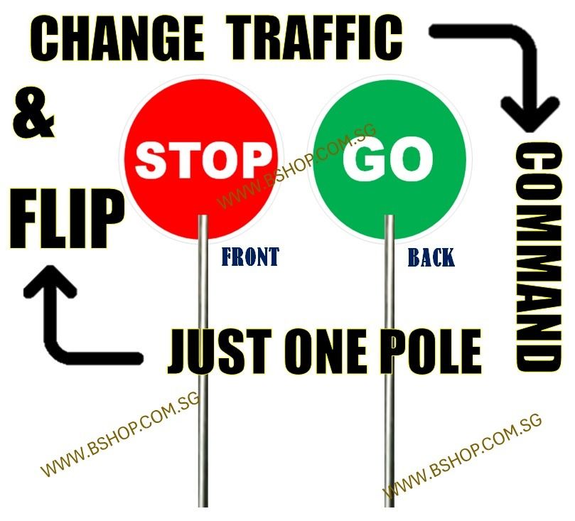 STOP AND GO TRAFFIC SIGNAGE/ STOP LOOK GO TRAFFIC SIGNAGE W/ POLE ...