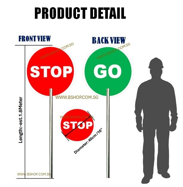 STOP AND GO TRAFFIC SIGNAGE/ STOP LOOK GO TRAFFIC SIGNAGE W/ POLE ...