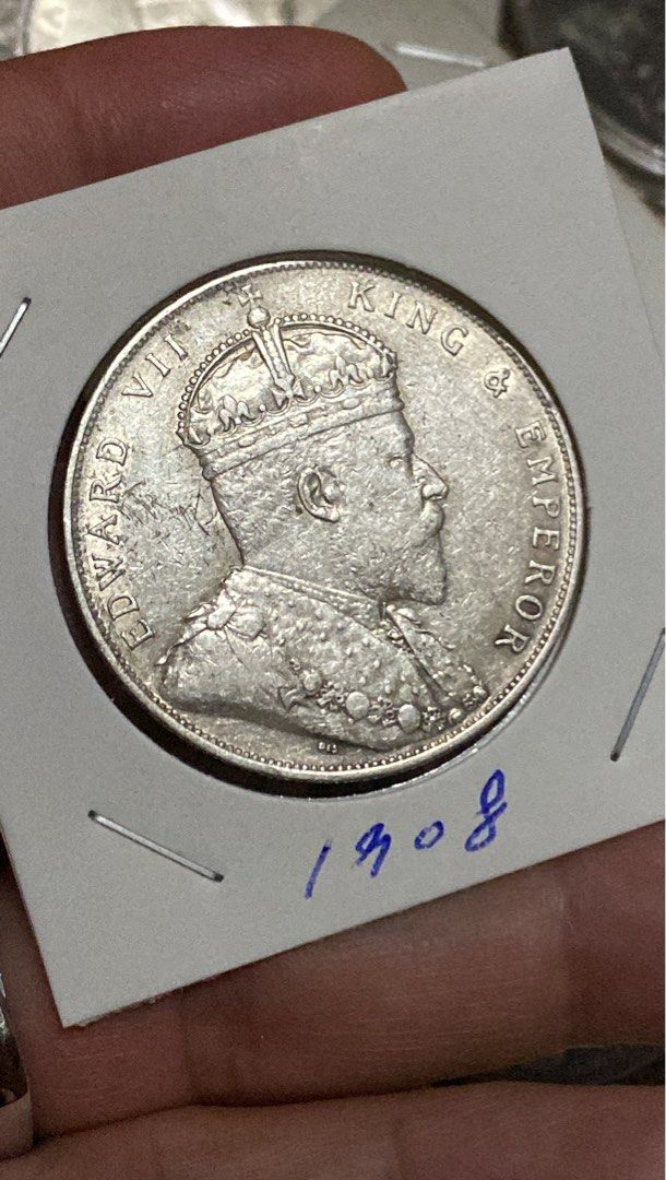 Straits Settlements 1907 1908 Dollar Coin, Hobbies & Toys, Memorabilia ...