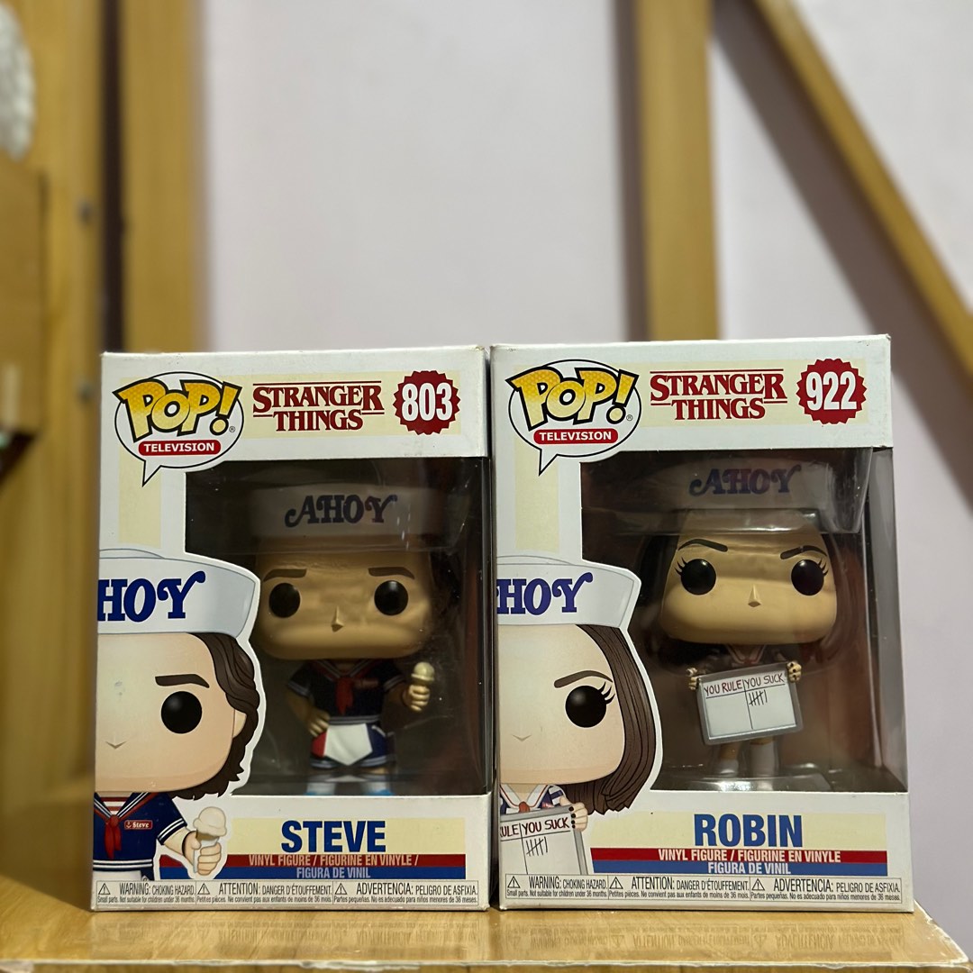 Stranger Things Funko Pop! 803 Steve and 922 Robin, Hobbies & Toys ...