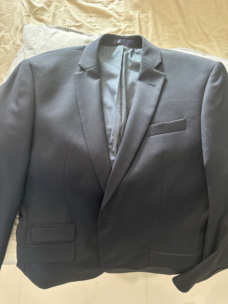 Suit Jacket - Navy Blue - 50 - Like new, Men's Fashion, Tops & Sets ...