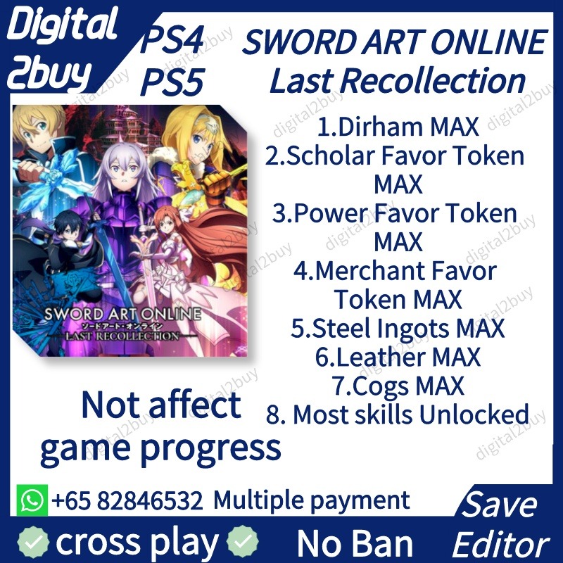 PS4 Steam SWORD ART ONLINE Last Recollection Save Editor SAOLR Save ...