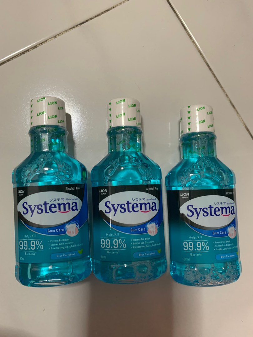 Systema mouthwash gum care 80ml blue caribbean, Beauty & Personal Care ...