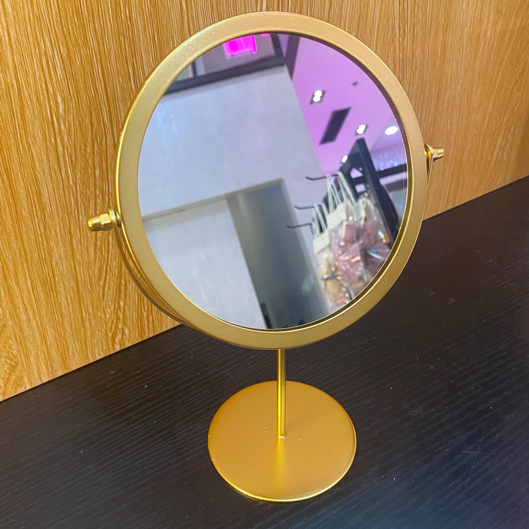 Table Mirror(Round/Gold) Small 21346927, Furniture & Home Living, Home ...