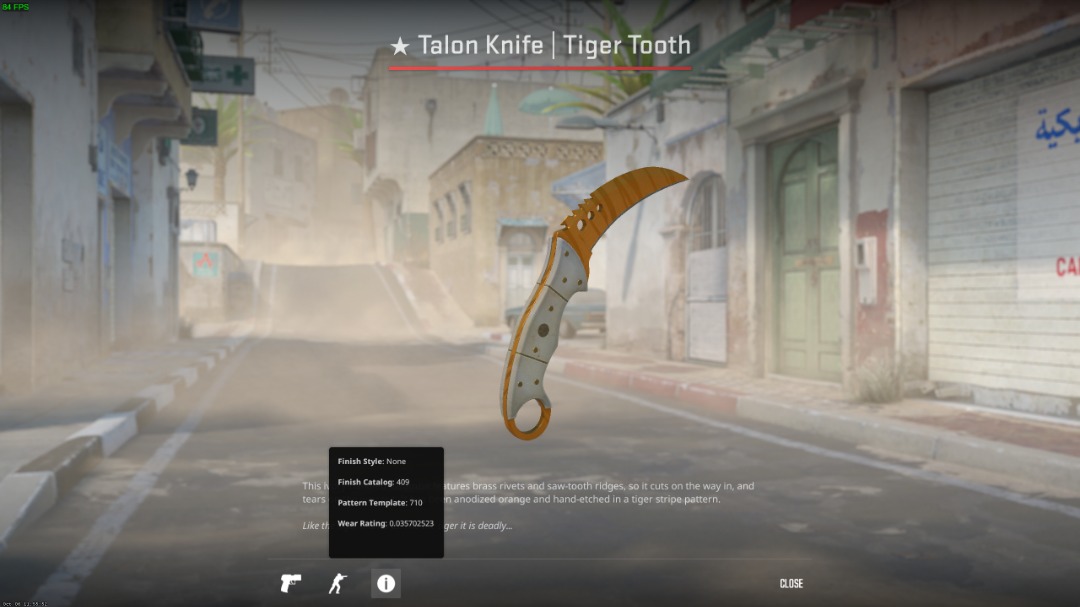 Talon Knife Tiger Tooth Factory New FN CSGO CS:GO CS2, Video Gaming ...