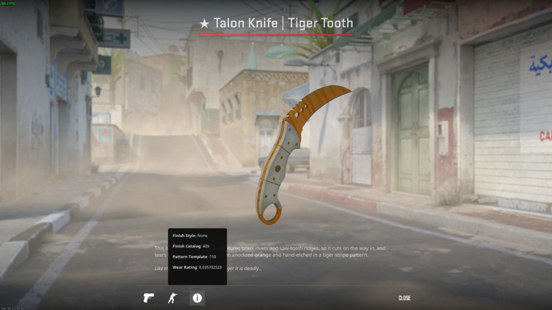 Talon Knife Tiger Tooth Factory New FN CSGO CS:GO CS2, Video Gaming ...