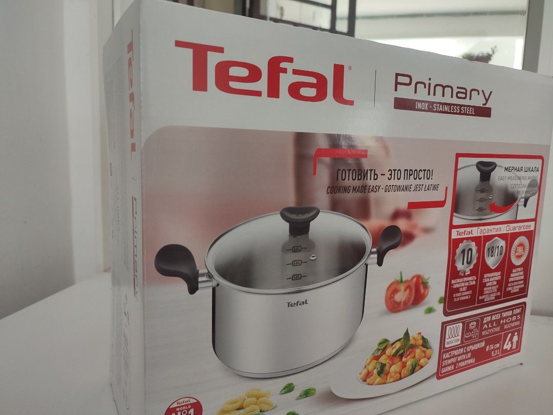 Tefal Primary Stewpot 24cm with Lid. Induction Stainless steel, TV & Home Appliances, Kitchen ...
