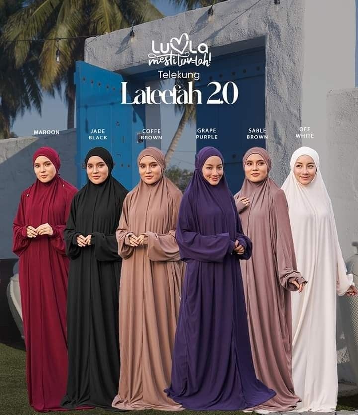 TELEKUNG LATEEFAH, Women's Fashion, Muslimah Fashion, Prayer Sets on ...