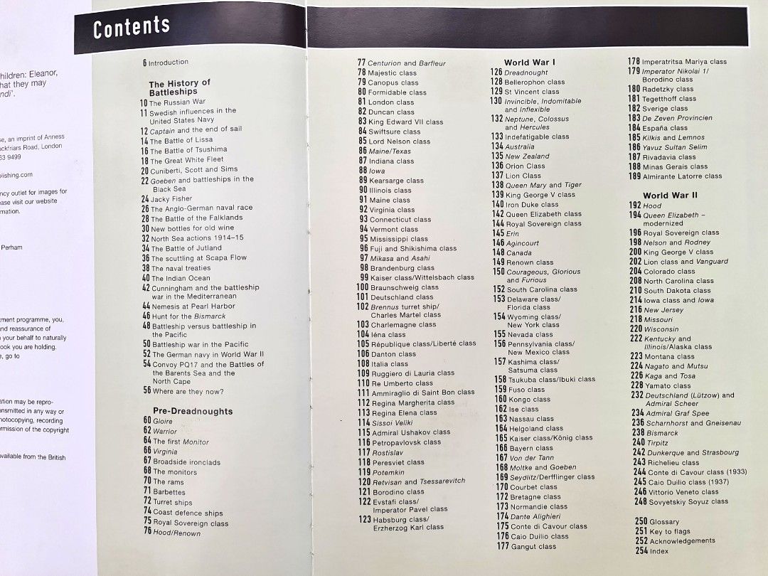 The World Encyclopedia of Battleships by Peter Hore, 256 pages, Hermes ...