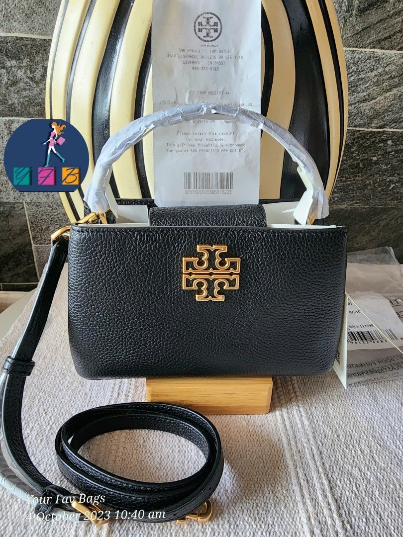 Tory Burch #145357 Britten Black With Gold Hardware Leather Women's ...