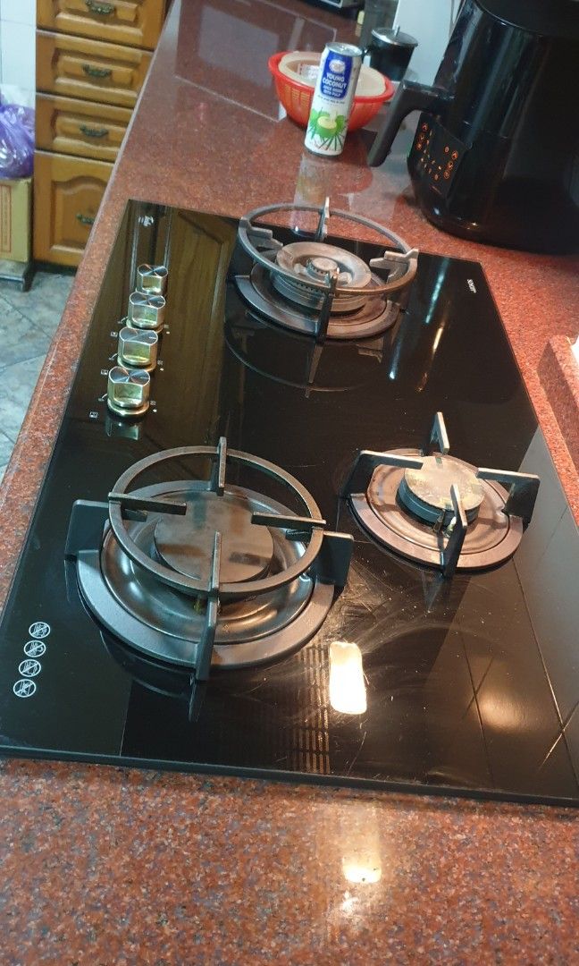 Turbo Incanto T883GV Schott glass top panel 3 burner hob, 88cm, TV & Home Appliances, Kitchen ...