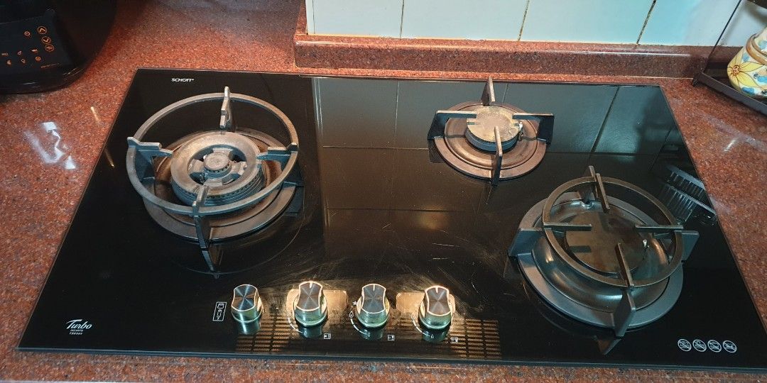 Turbo Incanto T883GV Schott glass top panel 3 burner hob, 88cm, TV & Home Appliances, Kitchen ...