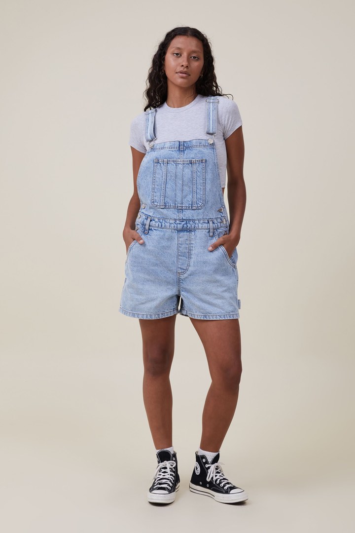 Utility Denim Short Overall / shortalls / jumper shorts, Women's ...
