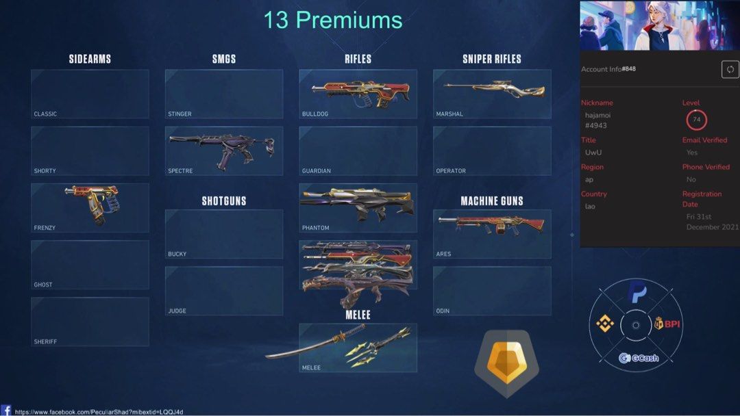 VALORANT ACCOUNTS, Video Gaming, Video Games, Others on Carousell