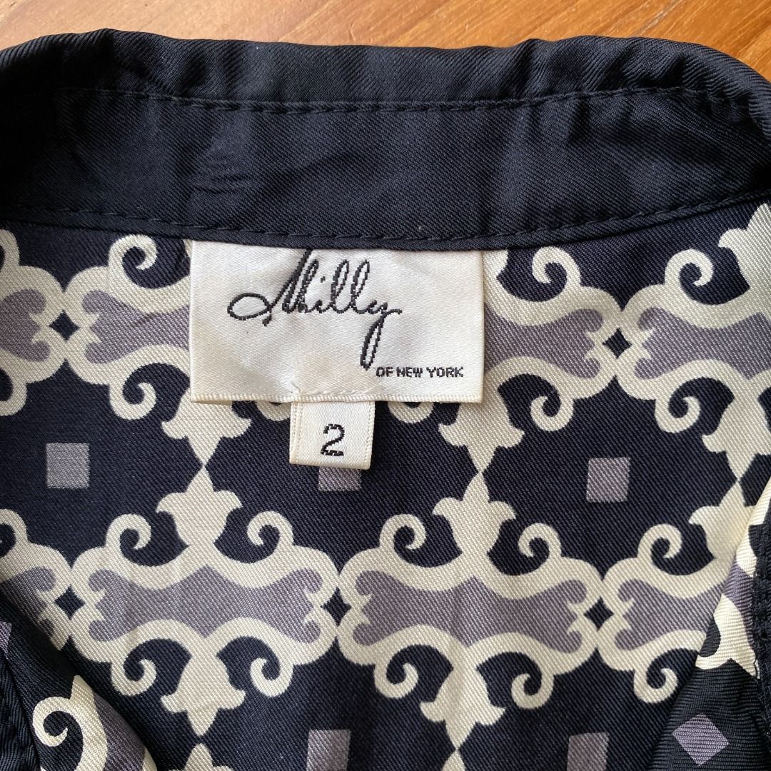 Vintage 1990s Milly of New York Moroccan Tile Print Shirt Dress, Women ...