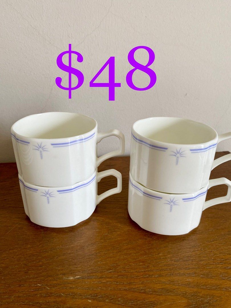 Vintage SIA Raffles/Business Class Bone China Tea /Coffee Cups with ...