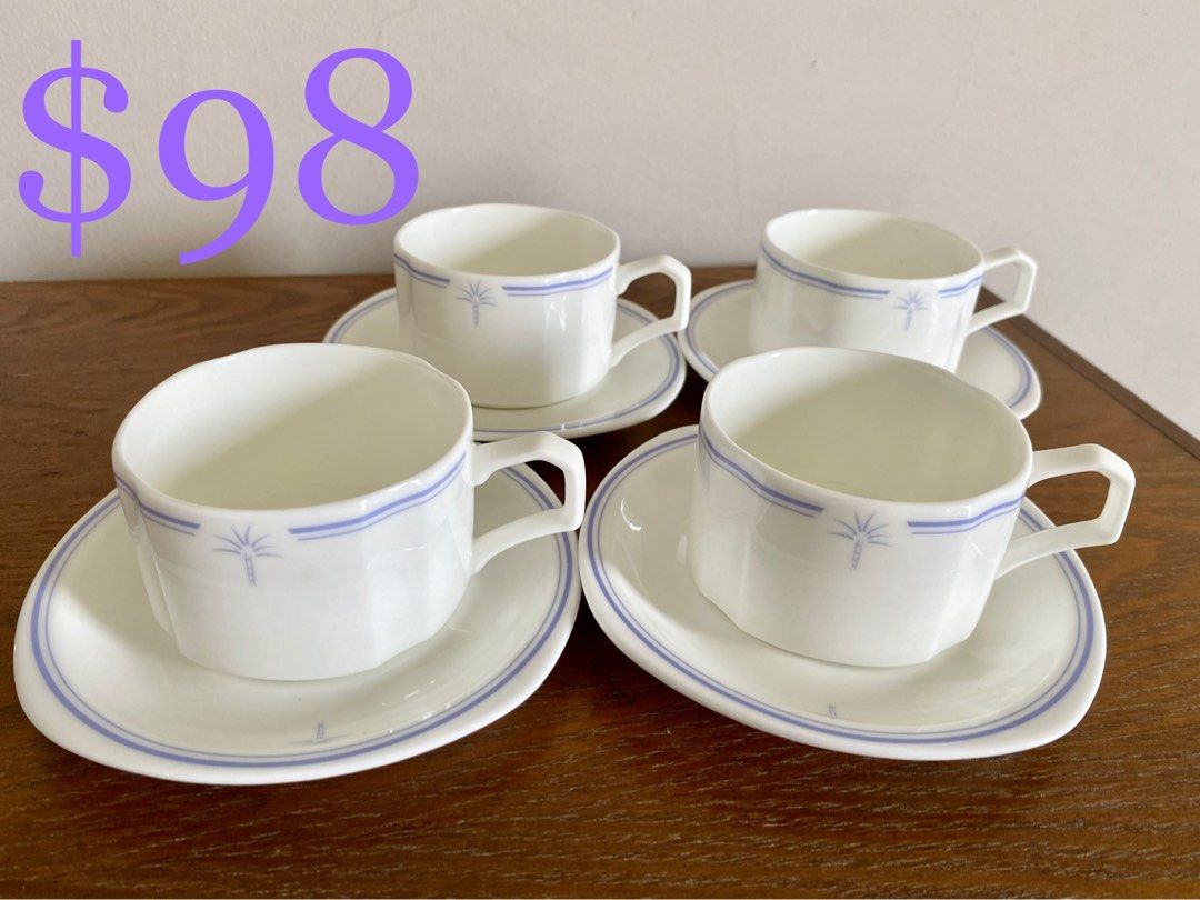 Vintage SIA Raffles/Business Class Bone China Tea /Coffee Cups with ...