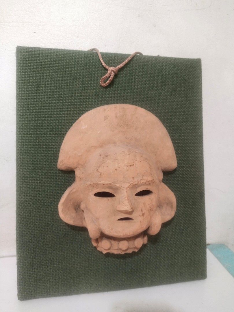 Antique-styled INCAN stone mask wall display/Hand-carved Reproduction ...