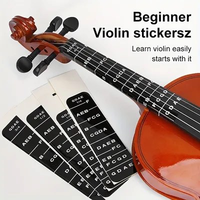 Violin Learner Neck Notes Fingering Chart Fingerboard 4/4, Hobbies ...