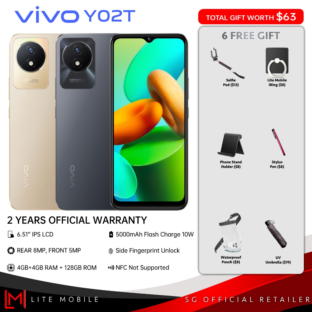 Vivo Y02T Gold 128 GB, Mobile Phones & Gadgets, Mobile Phones, Android ...