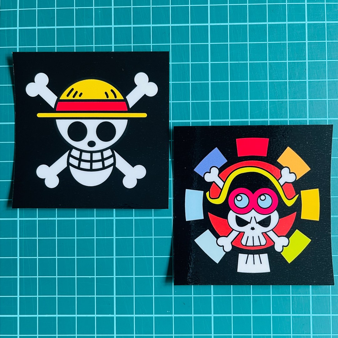 Waterproof stickers. One Piece Pirate . 8x8 cm. Free Normal Mail ...