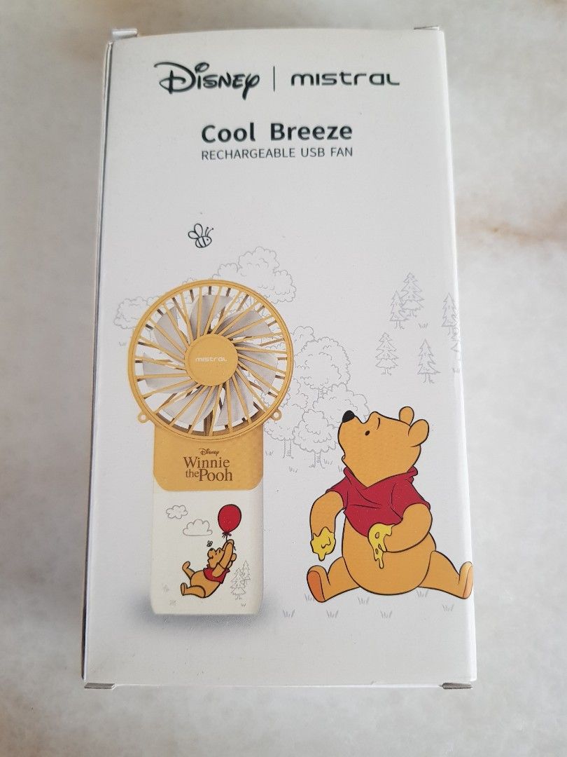 Winnie the Pooh x Mistral Rechargeable USB fan, Everything Else, Others ...