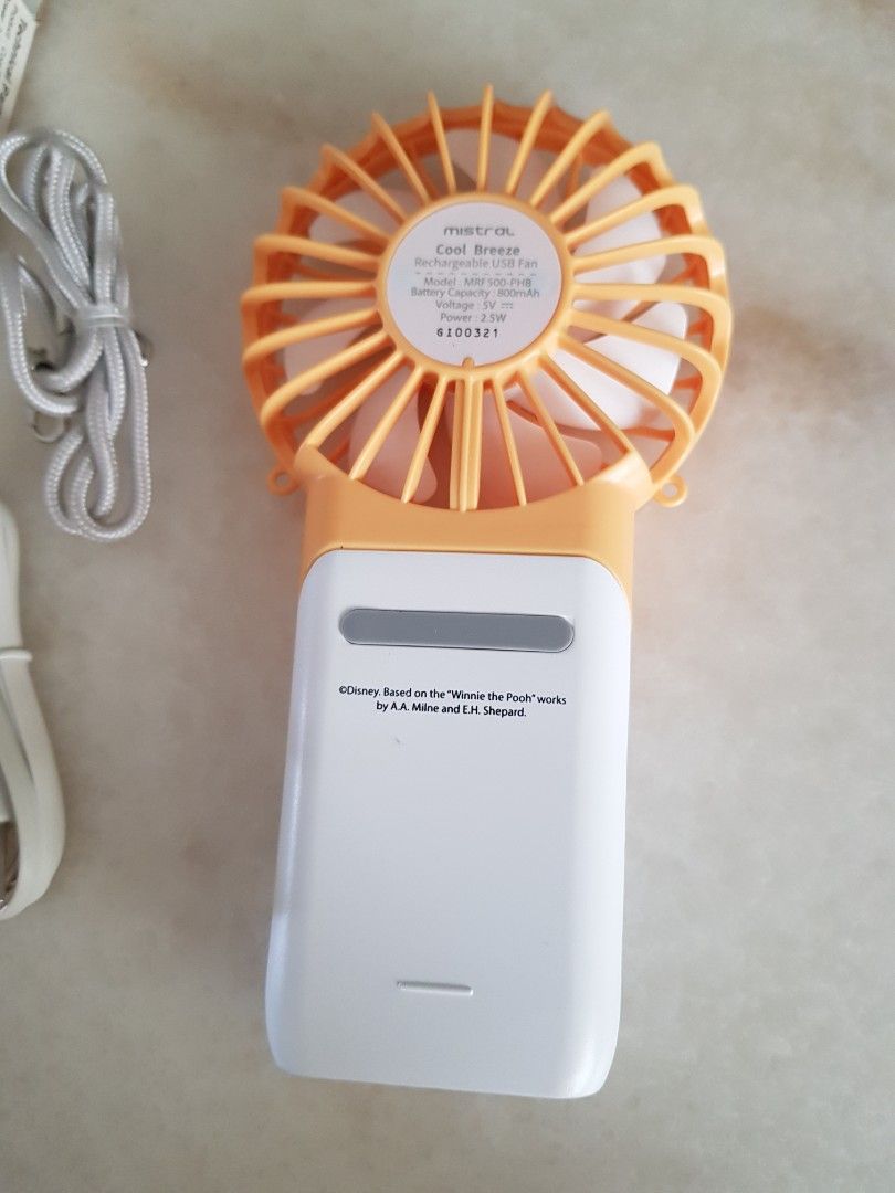 Winnie the Pooh x Mistral Rechargeable USB fan, Everything Else, Others ...