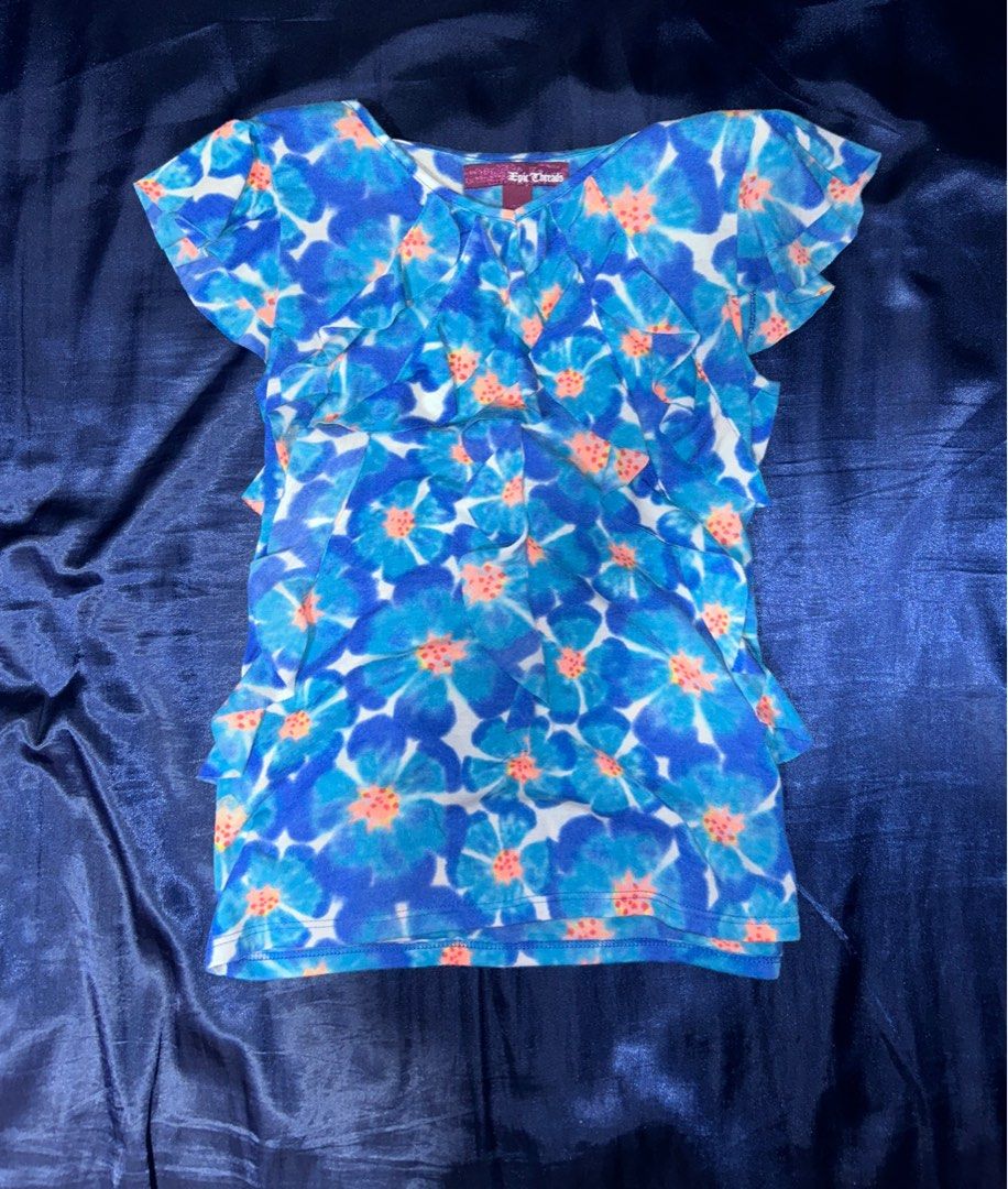 Y2k thrifted BLUE TOP, Women's Fashion, Tops, Shirts on Carousell