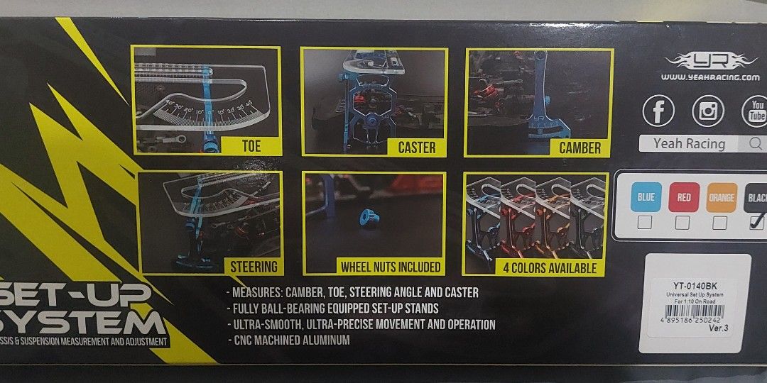 Yeah Racing Universal Set Up System For 1/10 On Road Black, Hobbies ...