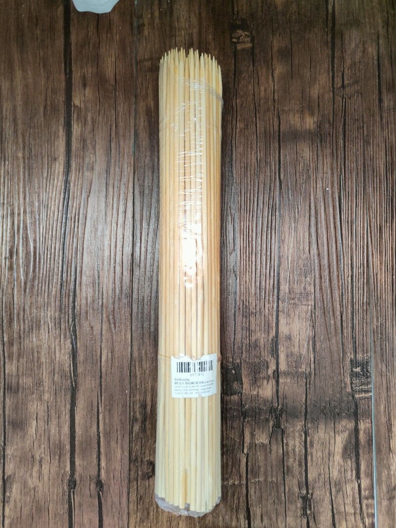 100pcs 35cm natural bamboo skewers Satay Stick Bamboo Skewers Sticks ...