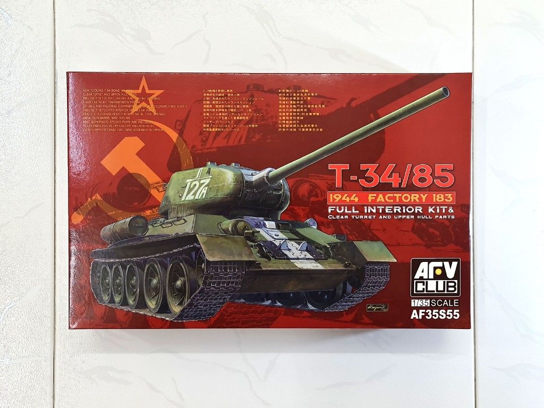 1/35 #AF35S55 AFV Club Russian Medium Tank T-34/85 1944 Factory 183 c/w ...