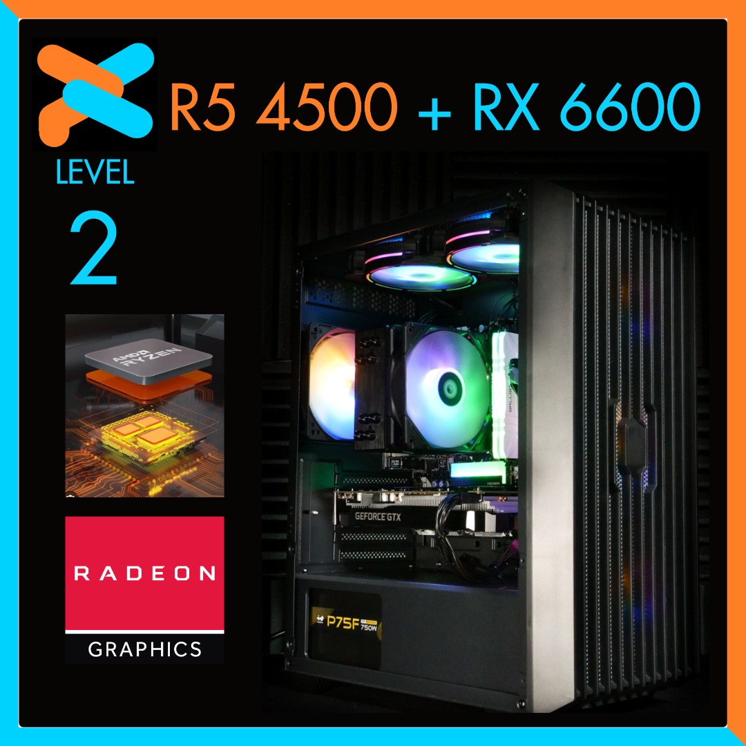 144Hz RYZEN 5 Gaming PC R5 4500 + RX 6600 Radeon (Faster than RTX 3050) A520M Custom PC Desktop ...