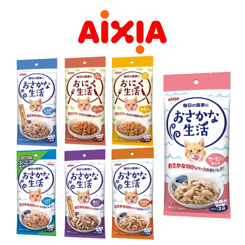 [6 packs] Aixia Fish & Meat Life pouch 180g, Pet Supplies, Pet Food on Carousell