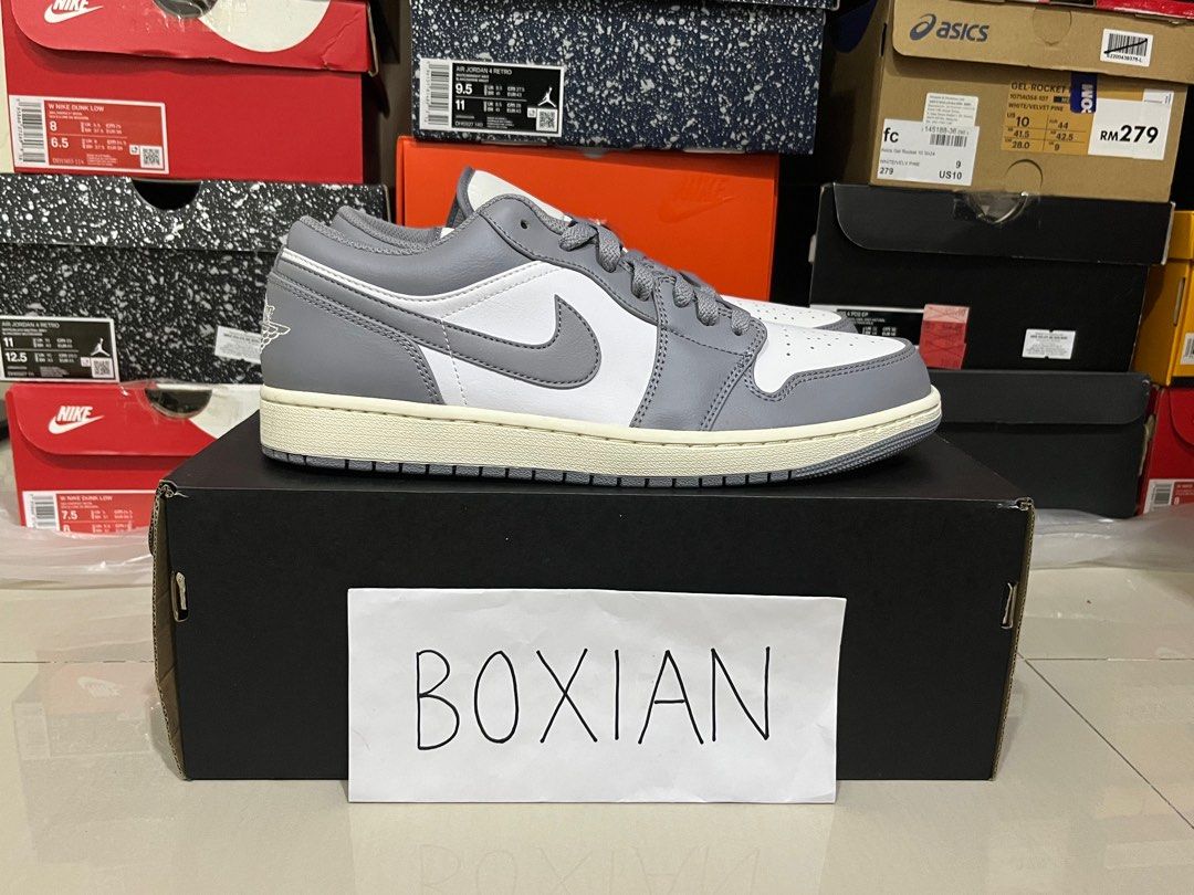 Air Jordan 1 Low Vintage Grey, Men's Fashion, Footwear, Sneakers on Carousell