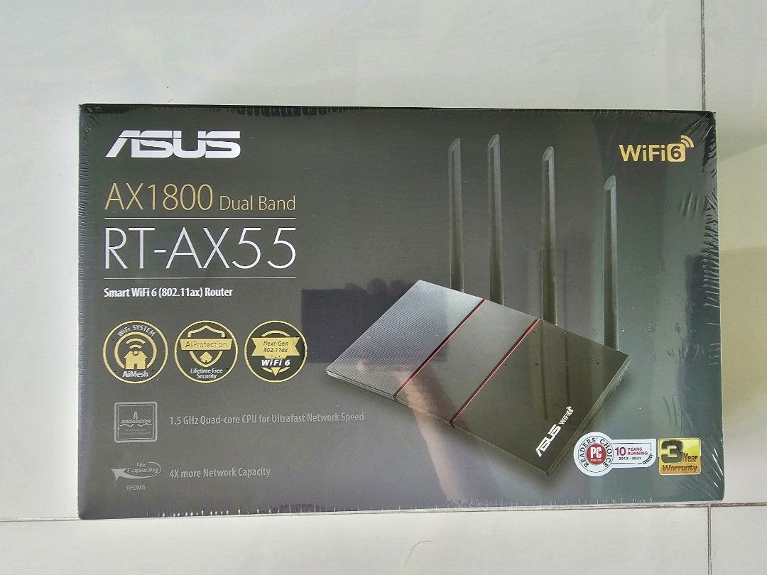 Asus AX1800 Dual Band RT-AX55 Router, Computers & Tech, Parts ...