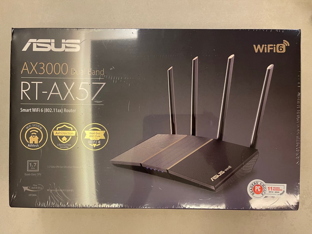 Asus smart wifi 6 Router RT-AX57, 電腦＆科技, 電腦周邊及配件, Wifi及上網相關產品 - Carousell