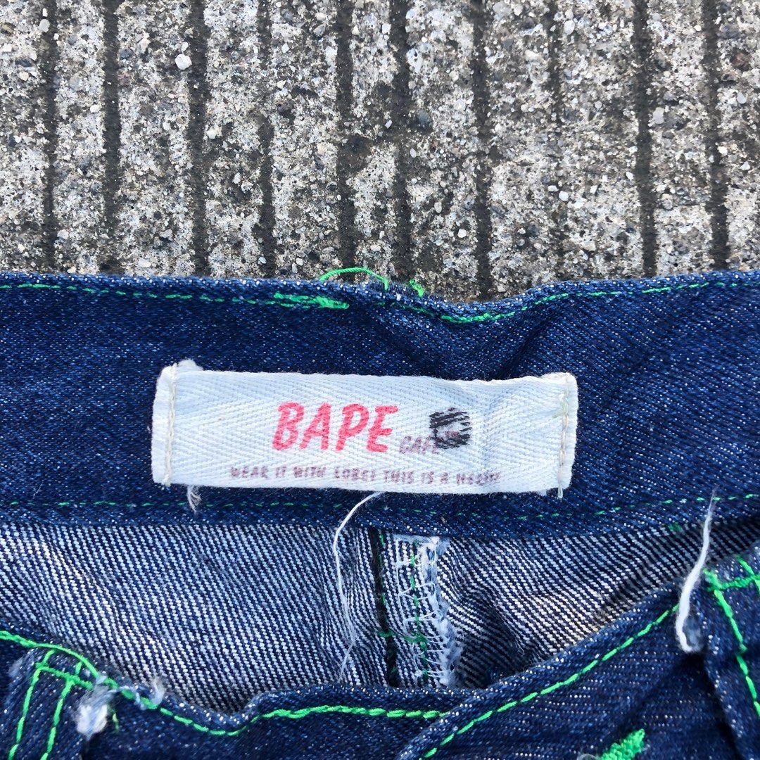 BAPE BACK PRINT, Men's Fashion, Bottoms, Jeans on Carousell
