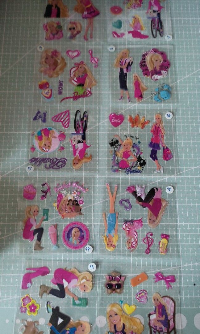 Barbie Stickers sheet, Hobbies & Toys, Stationery & Craft, Handmade ...