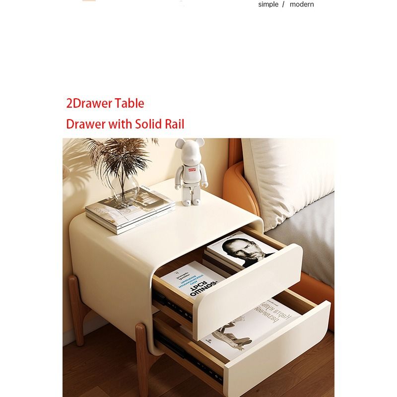 Bedside Cabinet 2Drawer Storage Solid wood cabinet Solid Wood Leg ...