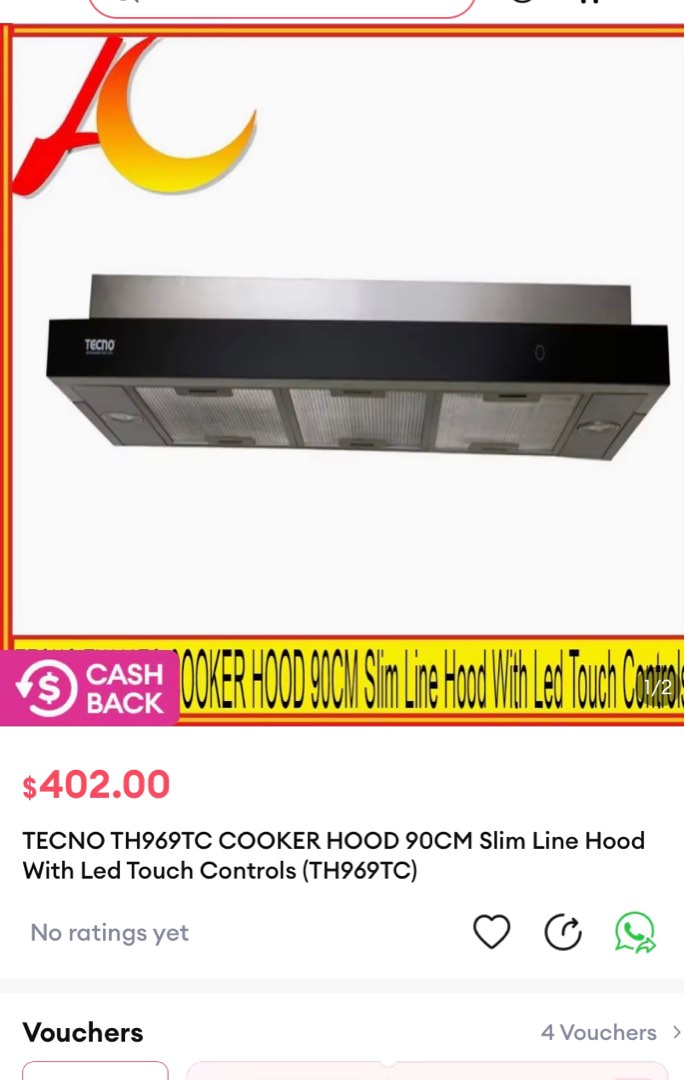 Brand new techno cooking hood, TV & Home Appliances, Kitchen Appliances ...