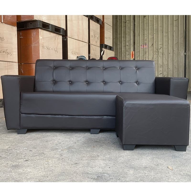 Brown PVC Leather Sofa Delivery within 3-days With Foot, Furniture ...