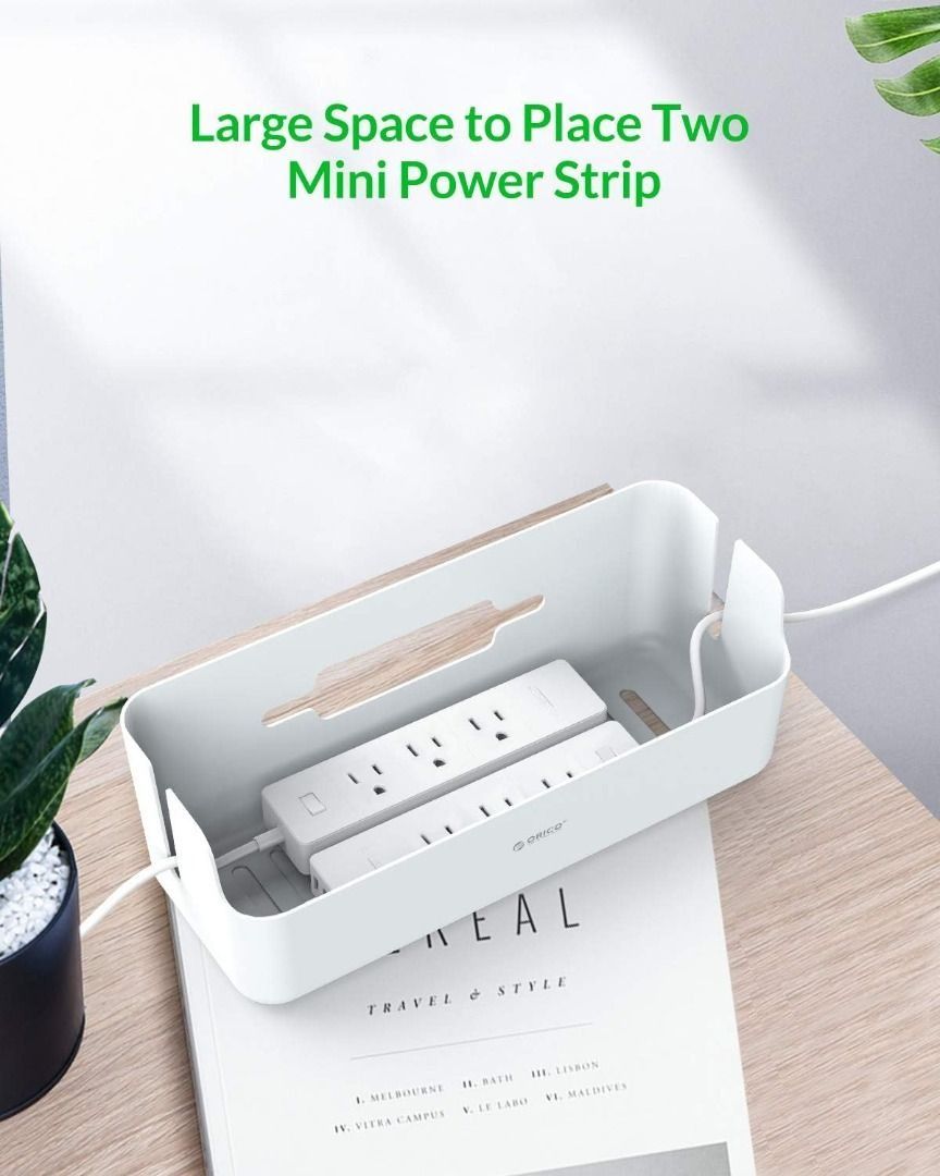 Cable Management Box, ORICO Power Strip Box with Tablets Holder(17 x 7 ...