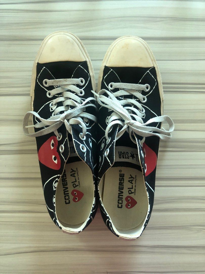 CDG All over heart Black Low - Japan exclusive release, Men's Fashion ...