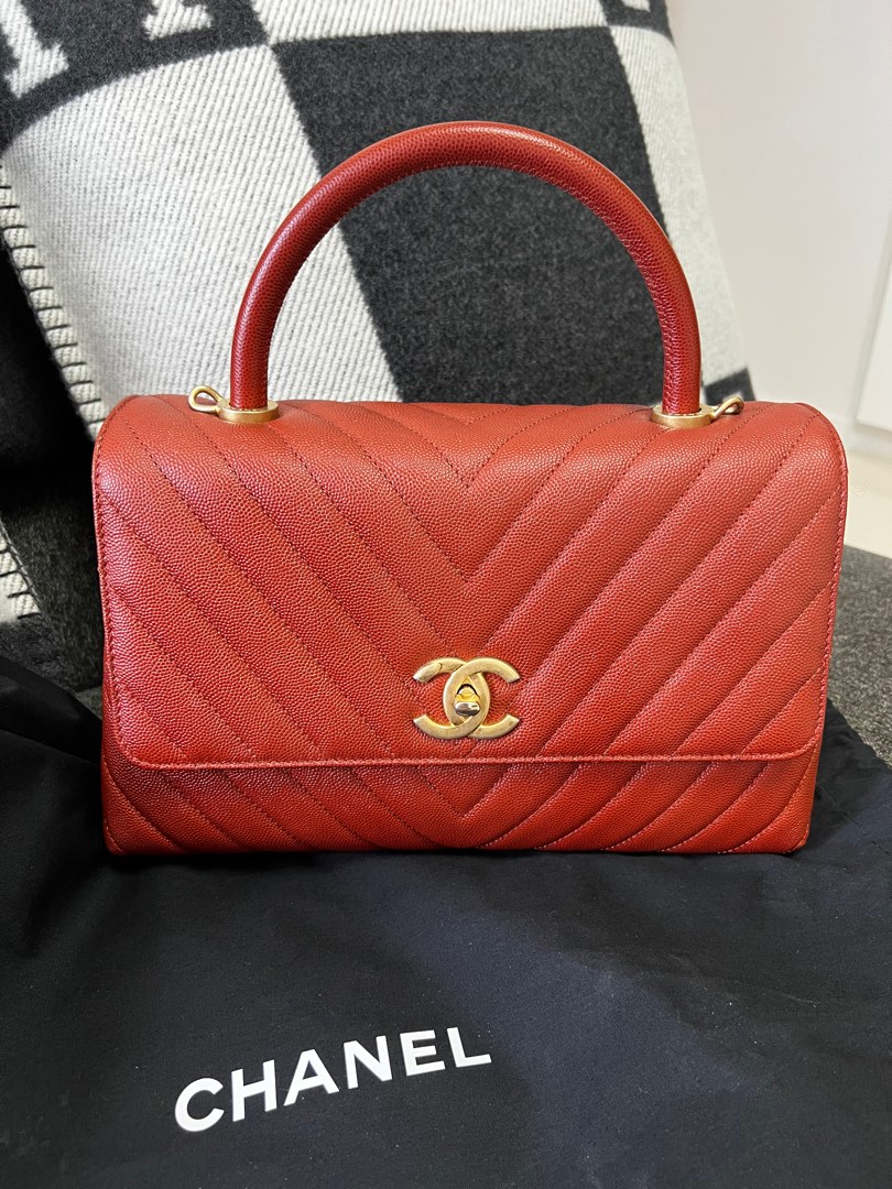 Chanel Coco Handle in terracotta, Luxury, Bags & Wallets on Carousell