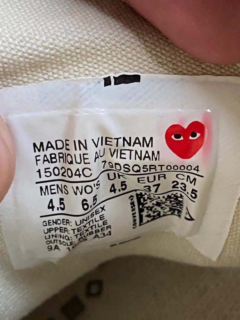 Converse cdg play, Women's Fashion, Footwear, Sneakers on Carousell