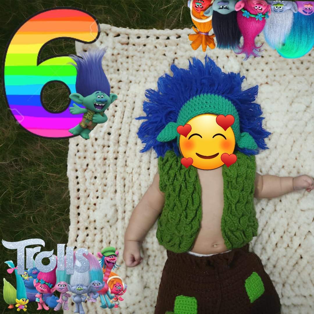 Crochet baby costume(trolls branch)6-12m, Babies & Kids, Babies & Kids ...