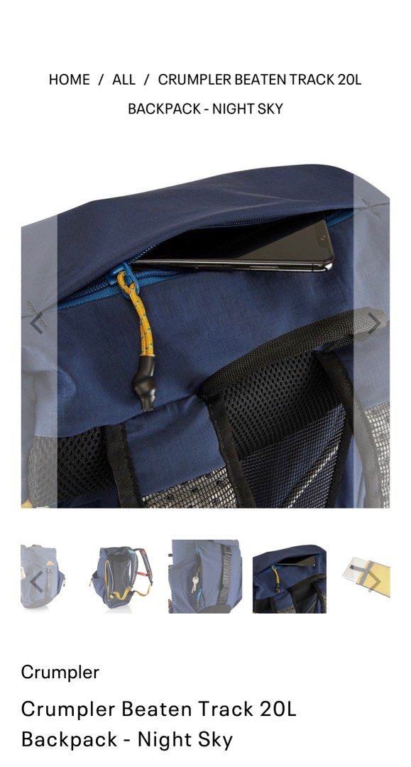 Crumpler Beaten Track 20L Backpack - Night Sky, Men's Fashion, Bags ...
