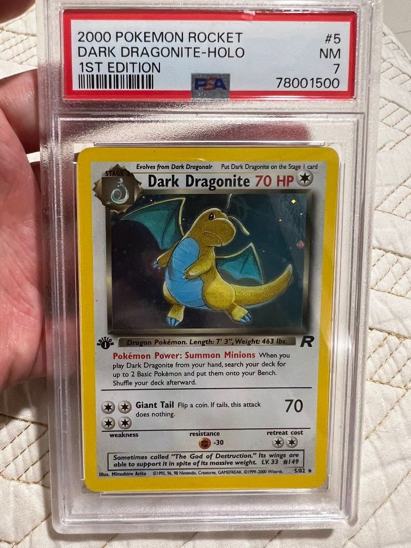 Dark Dragonite first edition holo psa 7, Hobbies & Toys, Toys & Games ...
